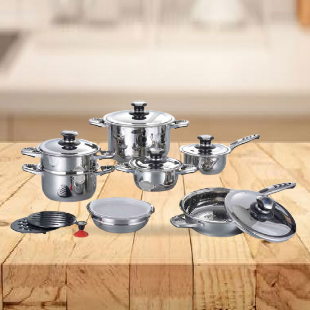 16 Pcs Stainless Steel Cookware Set – GRAND INTERNATIONAL PRODUCTS CO. LTD